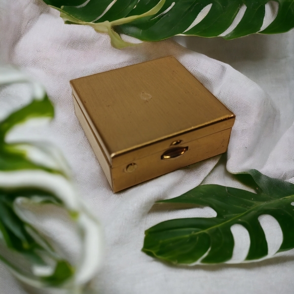 Storage & Organization | Vintage Tiny Brass And Red Velvet Trinket Box ...